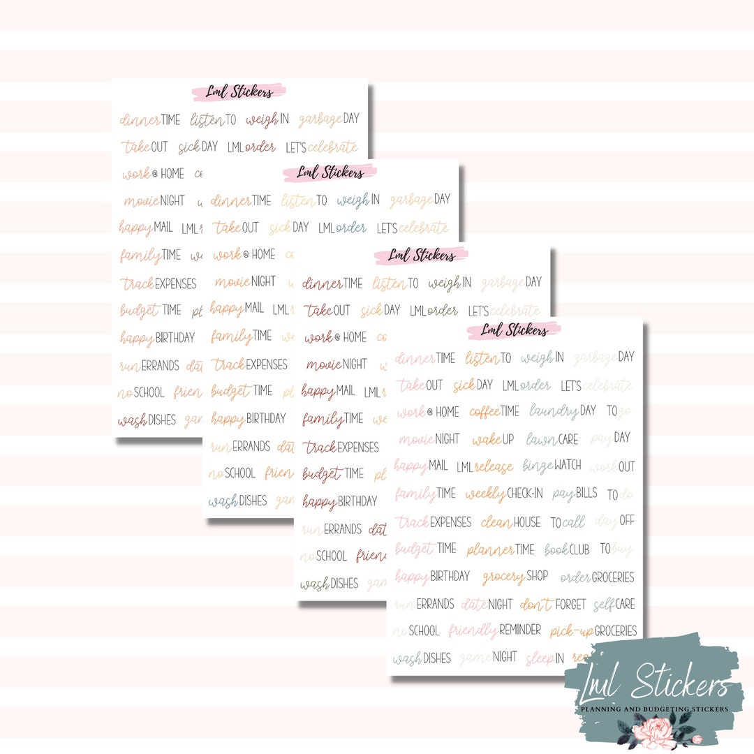 2022 October Mixed Scripts, Planner Stickers, EC Planner Sticker ...