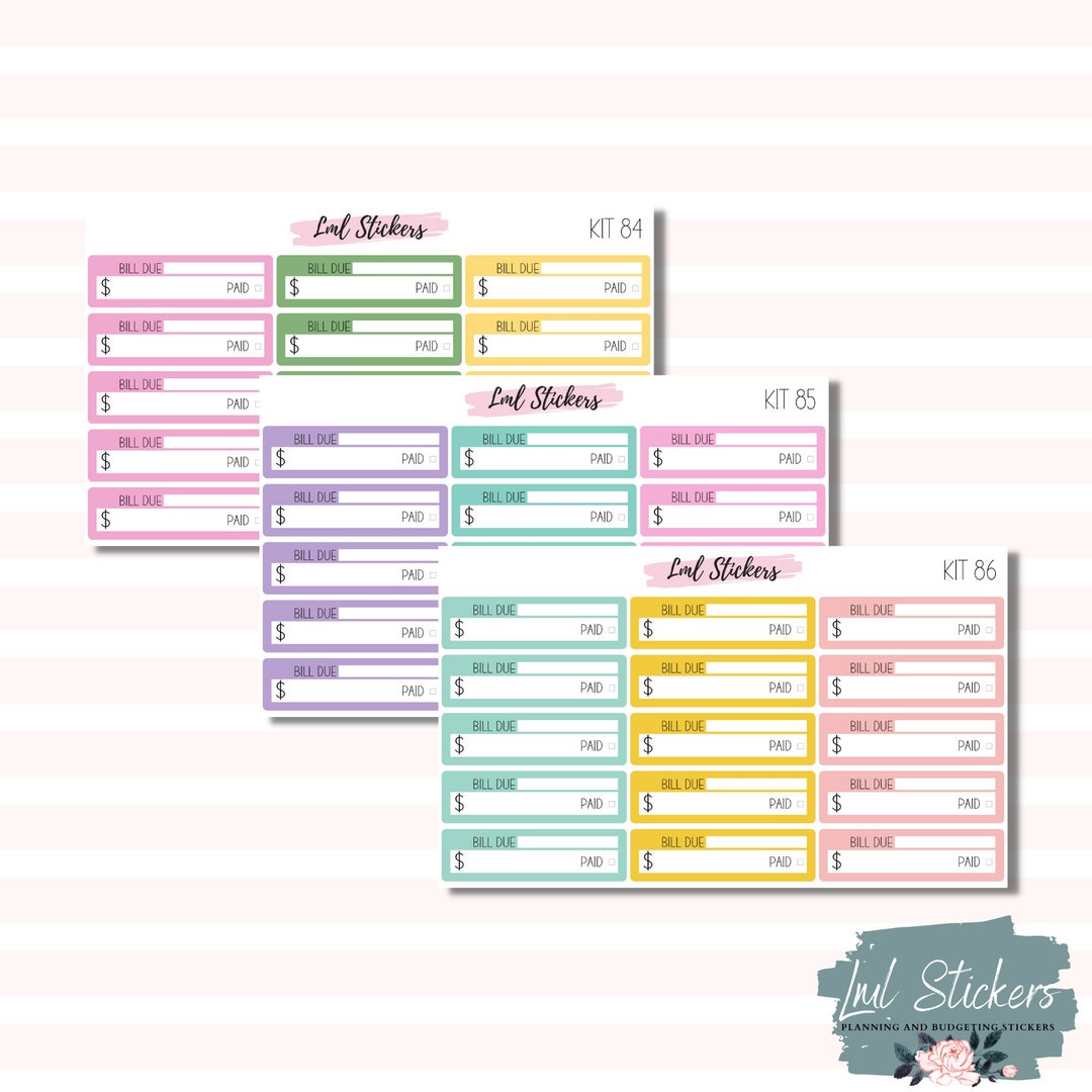 2023 April Bill Due Stickers, Budget Stickers, EC Planner Stickers ...
