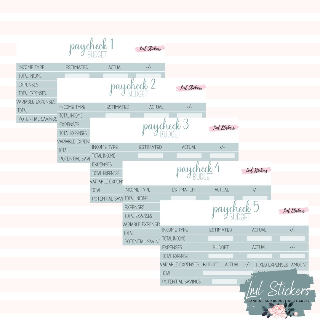 2024 April Budget by Paycheck Budgeting Stickers, Weekly and Bi-weekly ...