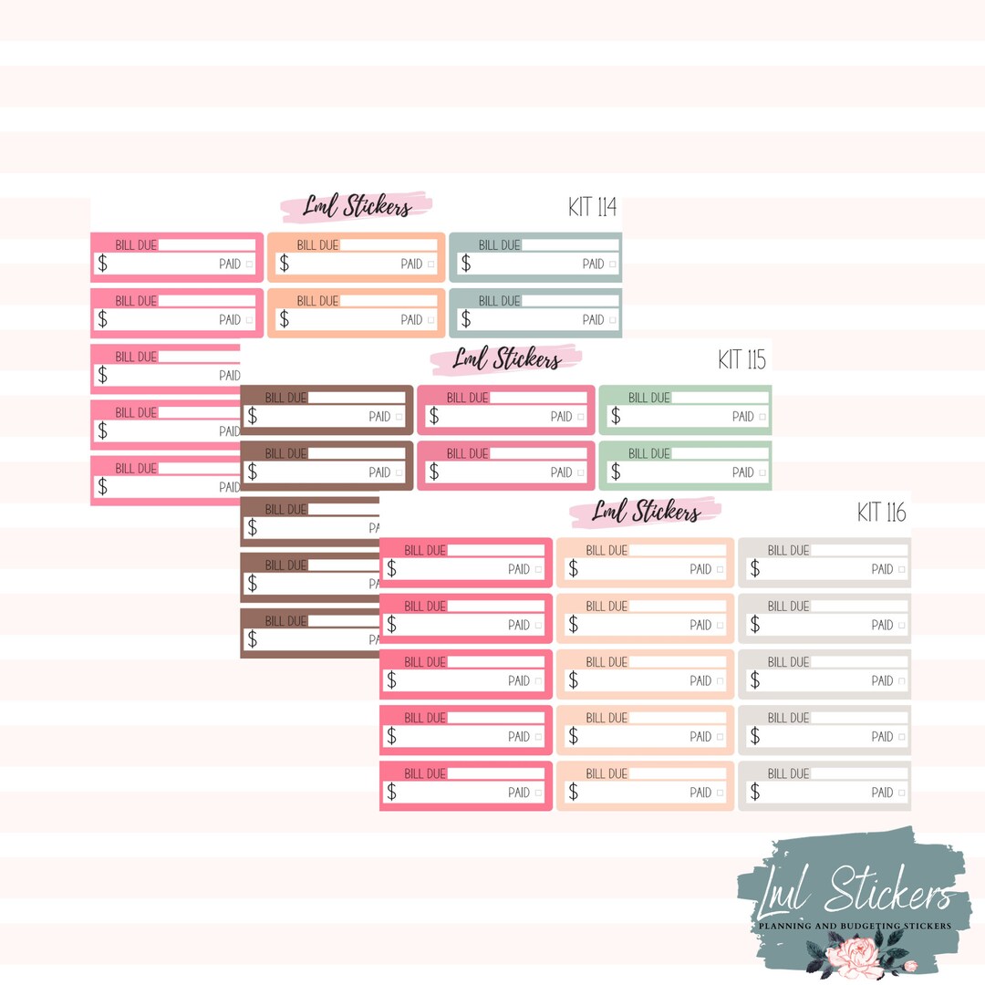 February Bill Due Stickers, Budget Stickers, EC Planner Stickers ...