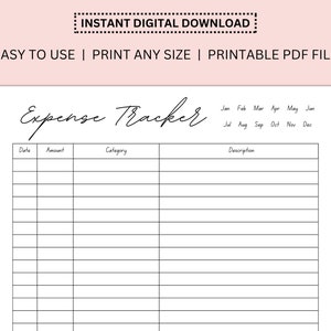 Digital Expense Tracker | Printable Monthly Finance Tracker | Digital ...