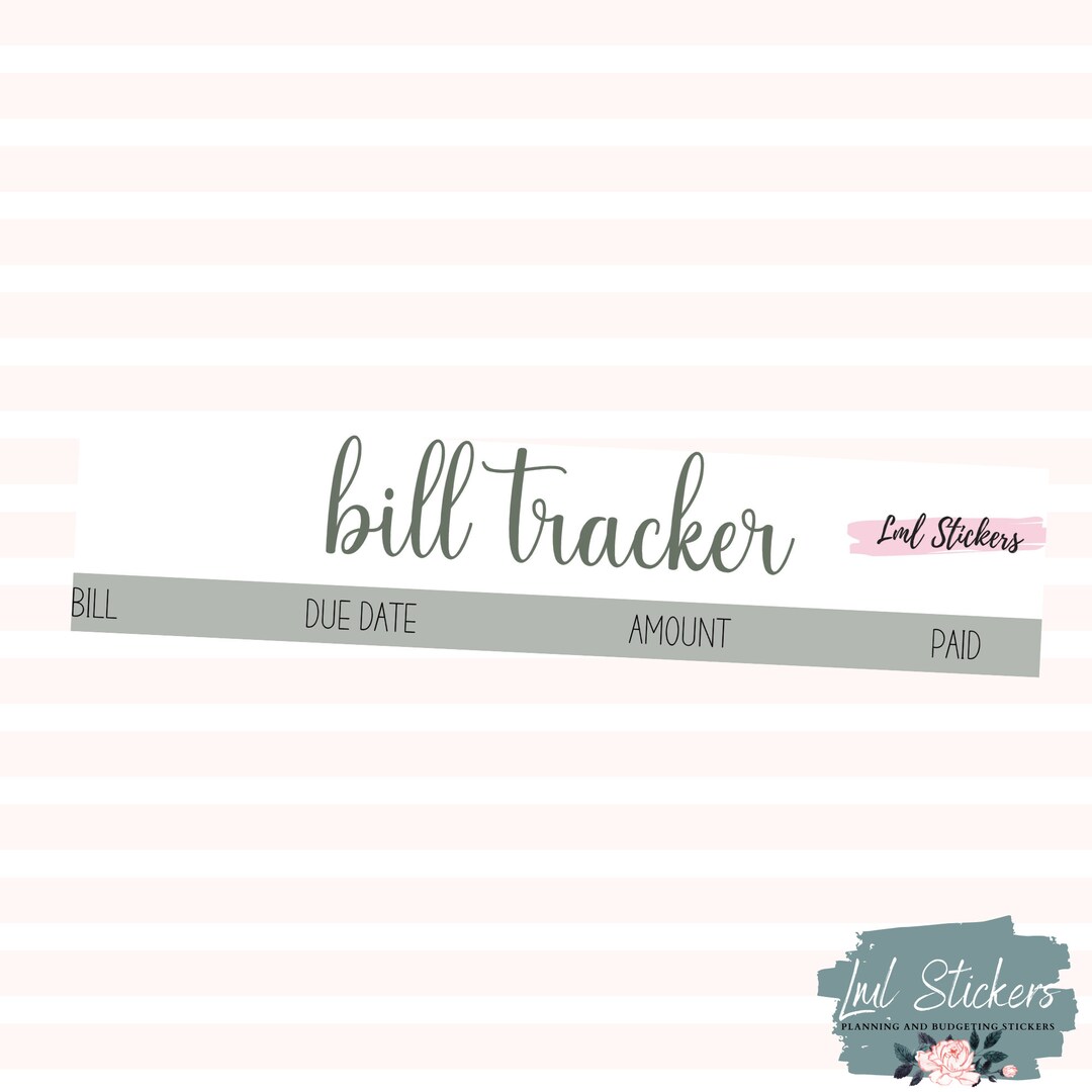 November Bill Tracker, Planner Stickers, Monthly Bill Tracker, Low ...