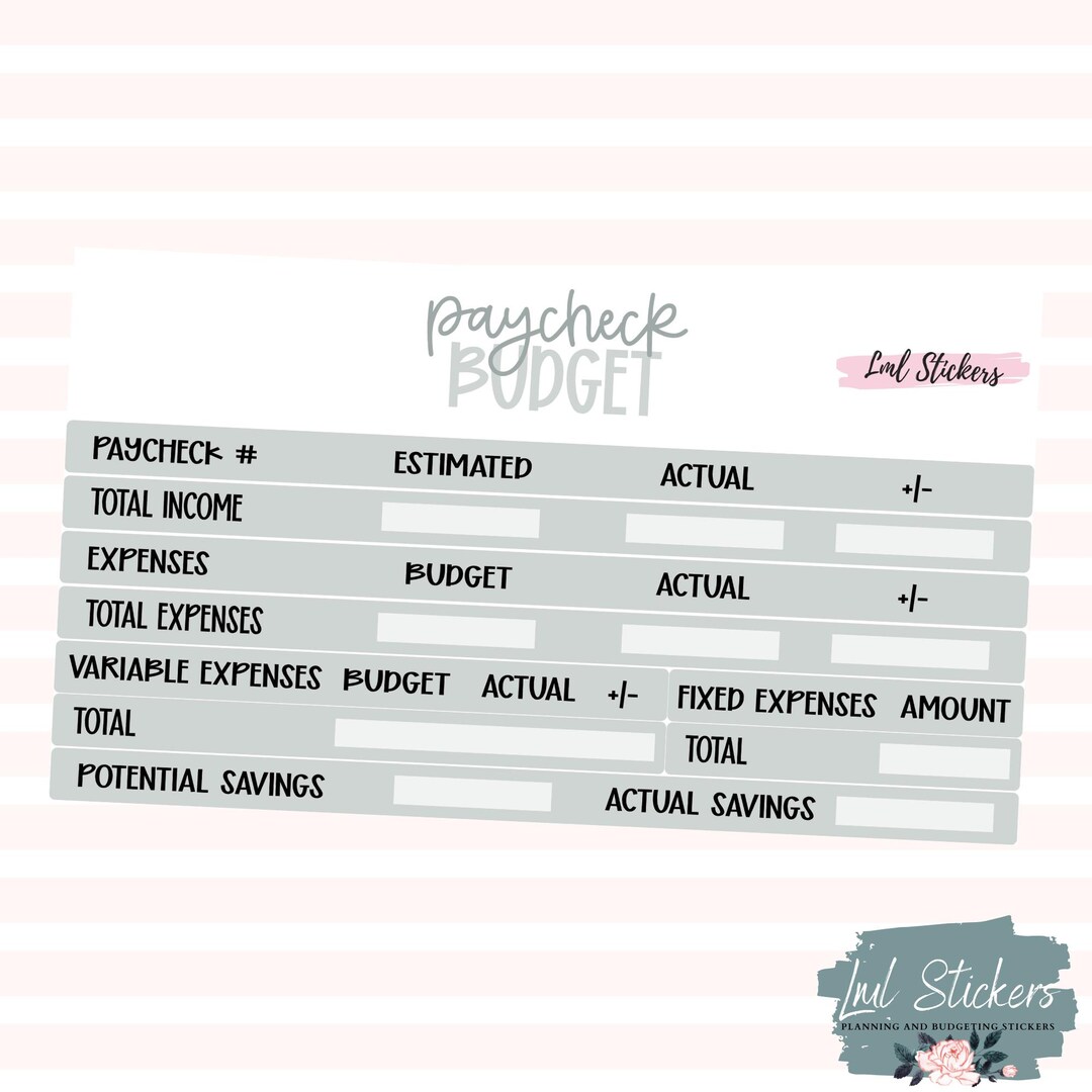 March 2025 Paycheck Budget Stickers for Planners Income Tracker ...