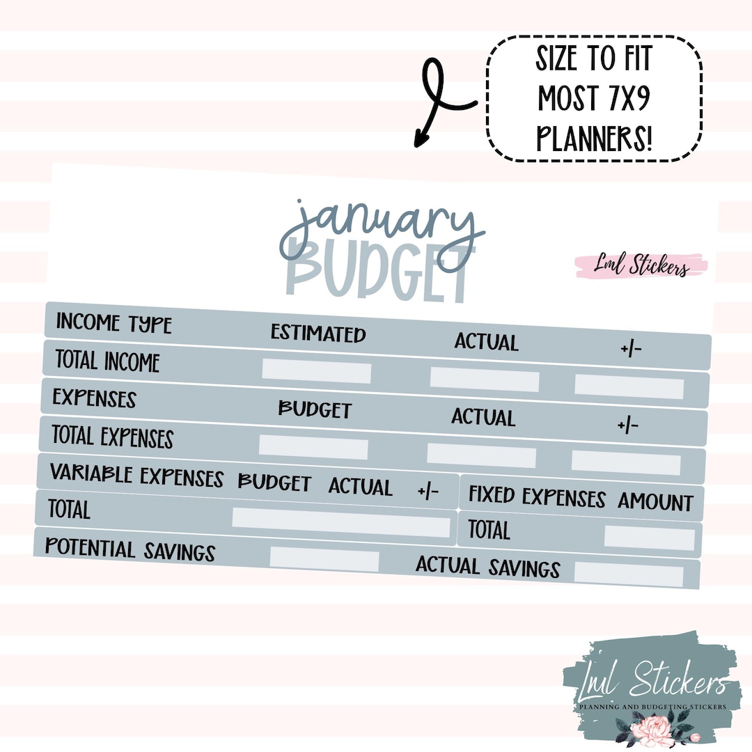 January 2025 Monthly Budget Stickers for Planners – Expense Tracking ...