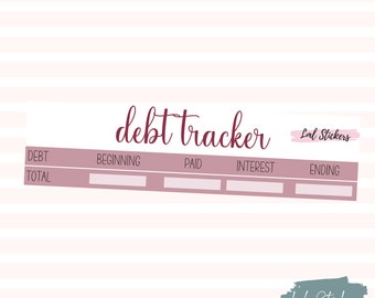 DEBT Script Header Stickers Debt Planner Stickers G200 - Etsy