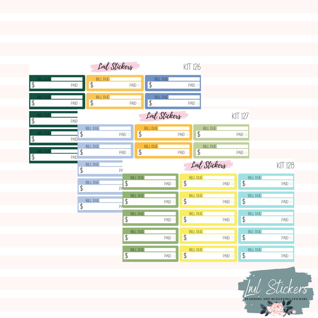 2024 June Bill Due Stickers, Budget Stickers, EC Planner Stickers ...