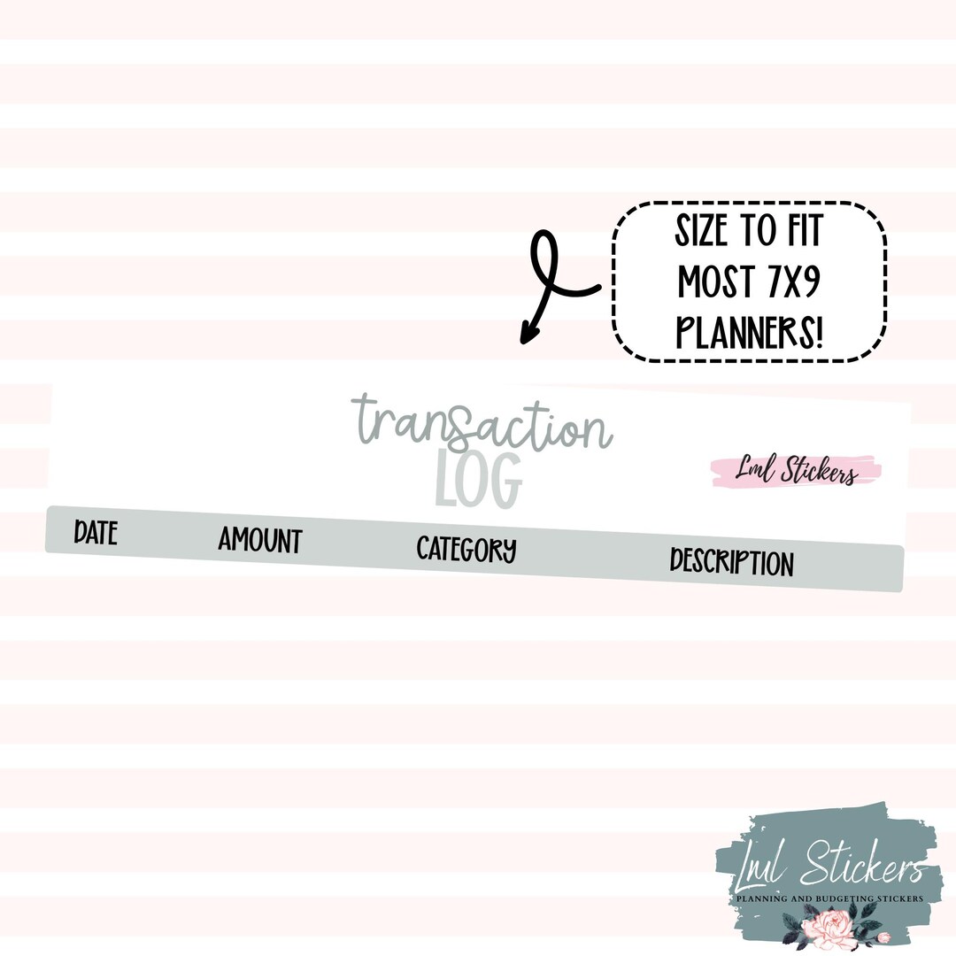 March 2025 Transaction Log Stickers for Planners – Expense Tracking ...