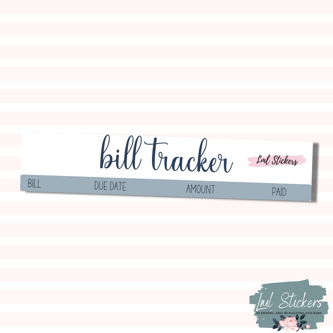 2023 July Bill Tracker, Planner Stickers, Monthly Bill Tracker, Low ...