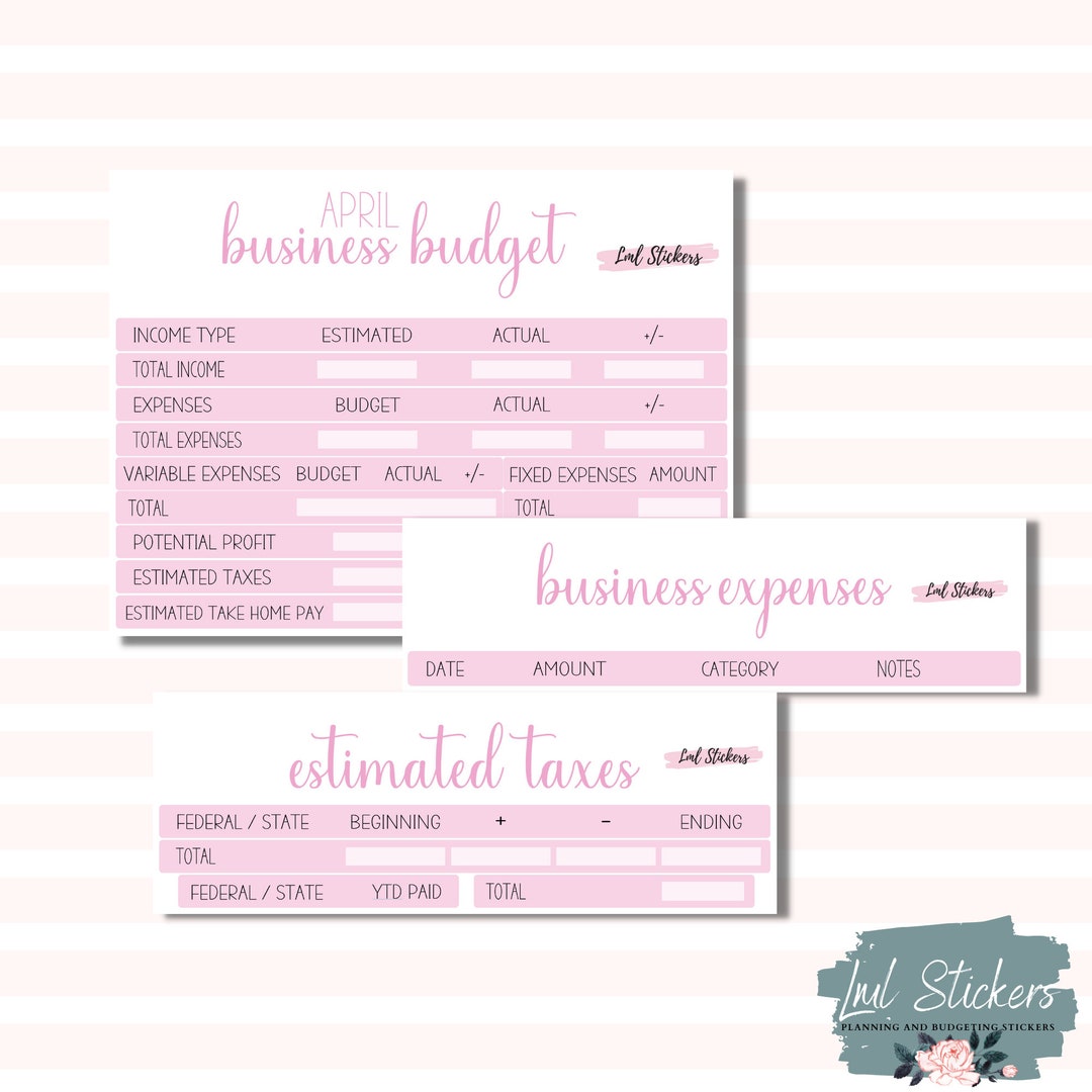 2023 April Business Budget, Expense Tracker, and Estimated Taxes ...