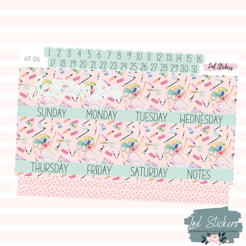 2024 September Monthly View Stickers, EC Monthly Planner Sticker Kit ...
