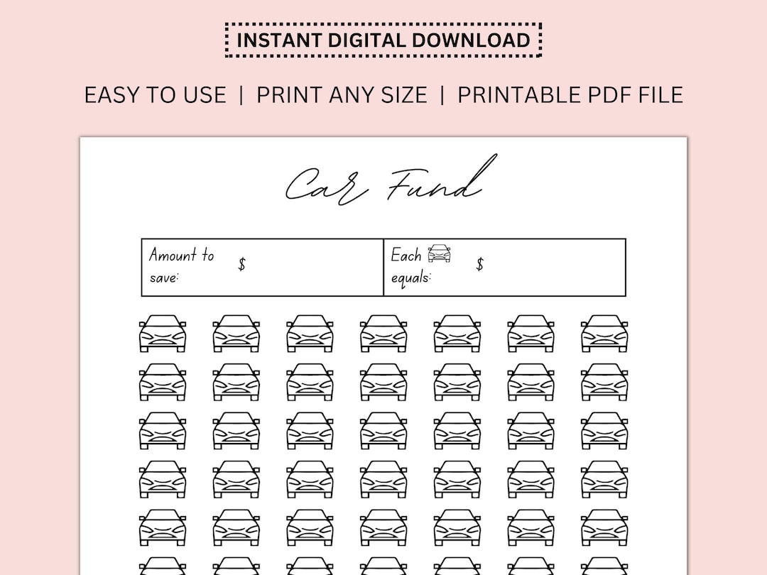 Car Fund Tracker | Goal Tracker | Digital Budget | Digital Budget Book ...