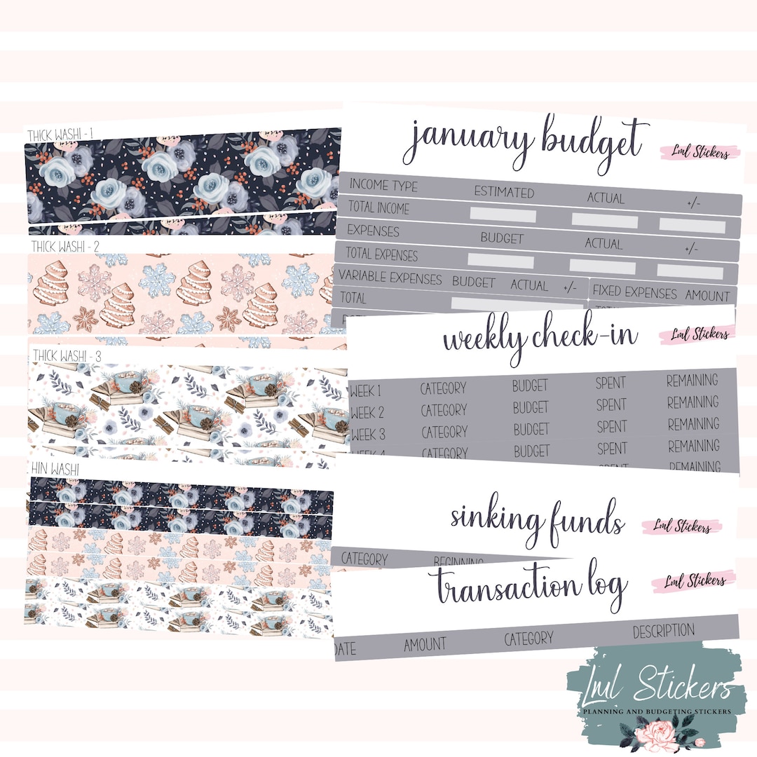 January Complete Monthly Budgeting Kit, Planner Stickers, Family Budget ...