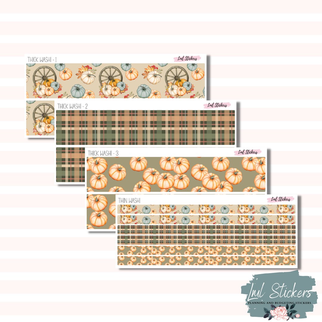 November Thick & Thin Washi Sticker Kits Planner Stickers - Etsy