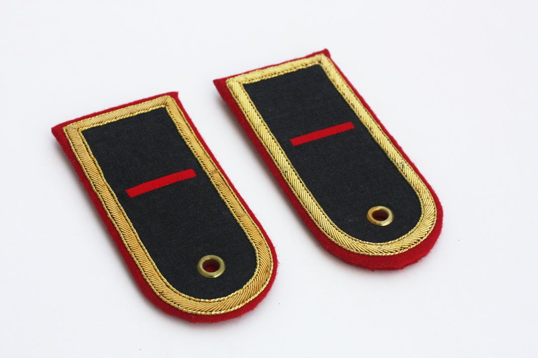 Epaulettes, Pair of Epaulettes, Gold, Red, Black, Military, Uniform ...