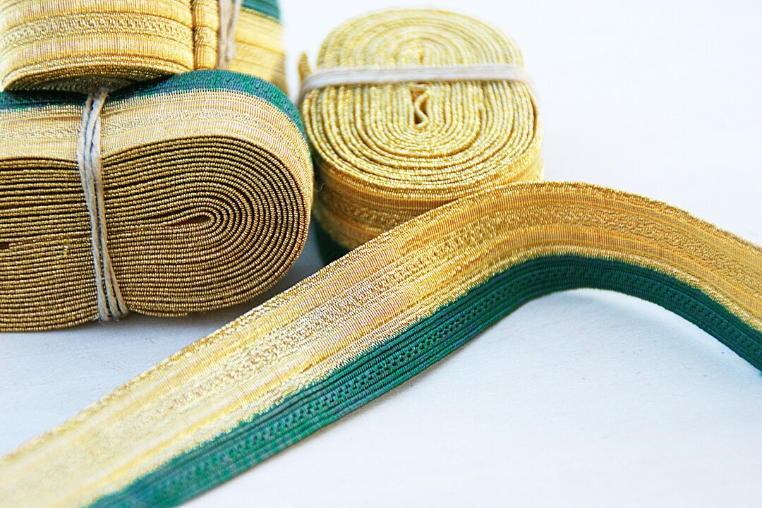 2 Meter Uniform Strand, Gold Green Tresse, Ribbon, Uniform Trim, Dress ...