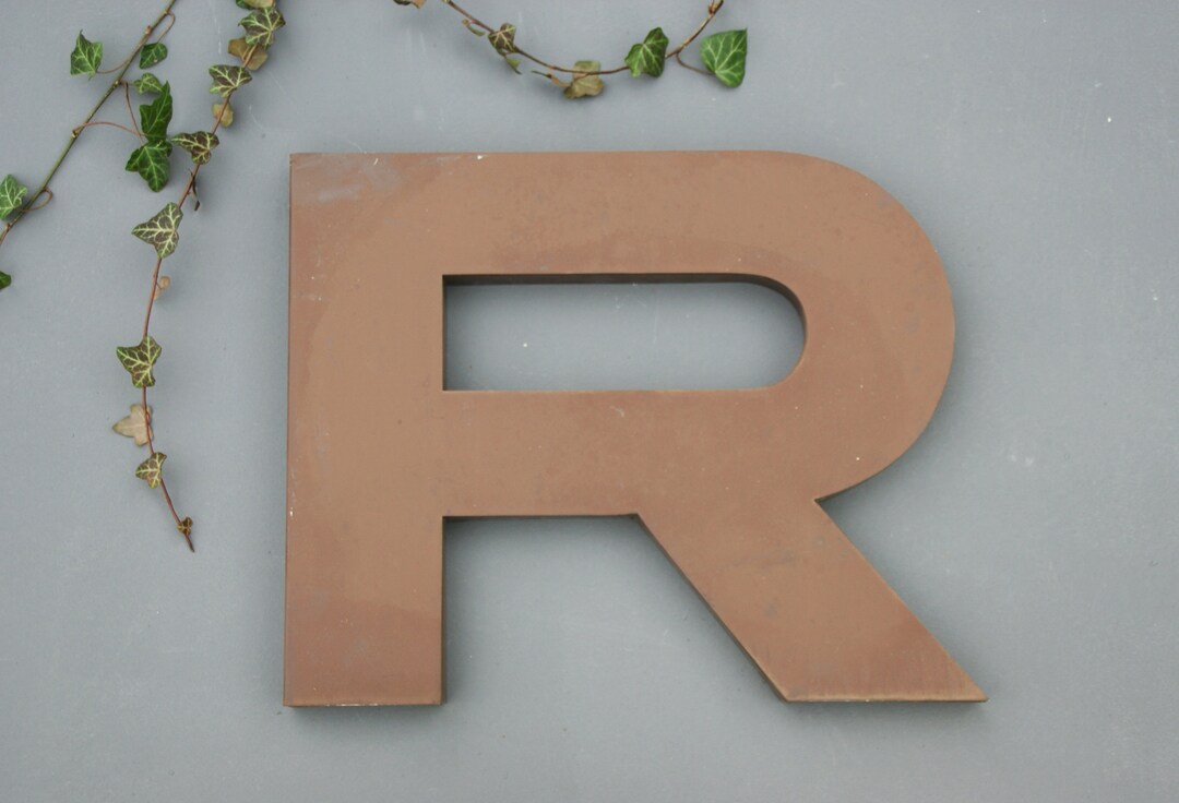 Large Vintage Metal Letter, Letter R , Old Advertising Font, Wall ...