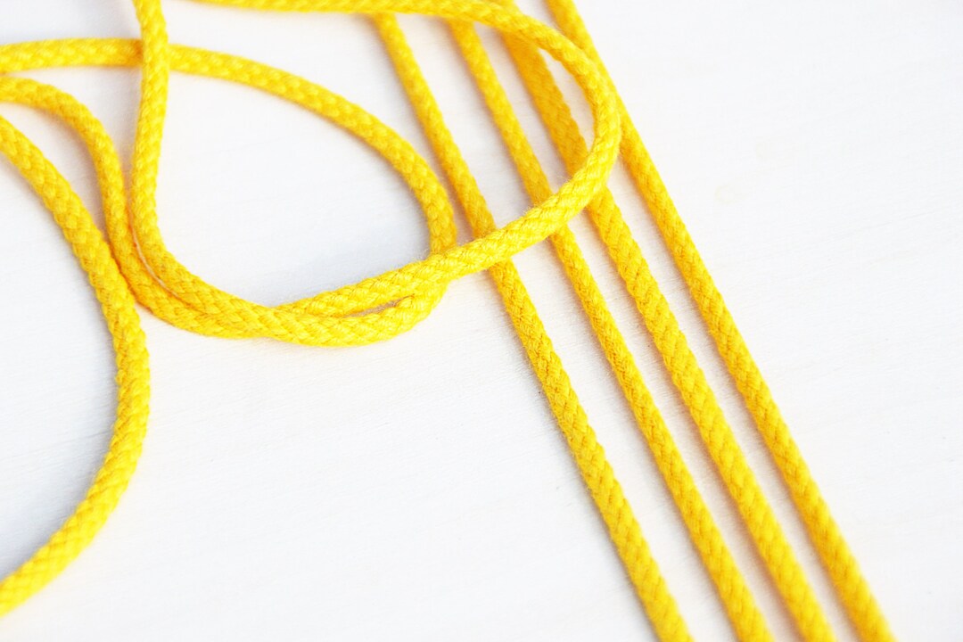 Flat Cord 3 Mm Yellow, Sun Yellow, Drawstring, Lacing, Laces, Vintage ...