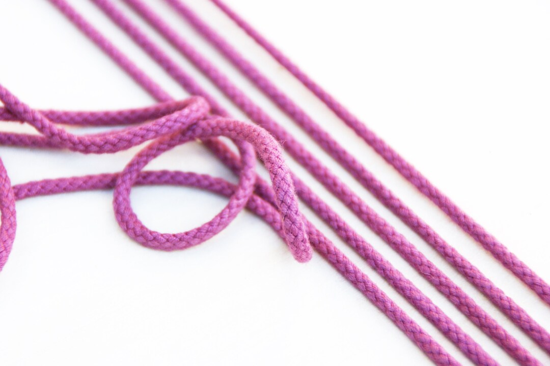 Flat Cord 3mm Pink / Pink / Purple, Drawstring, Lacing, Laces, Vintage ...