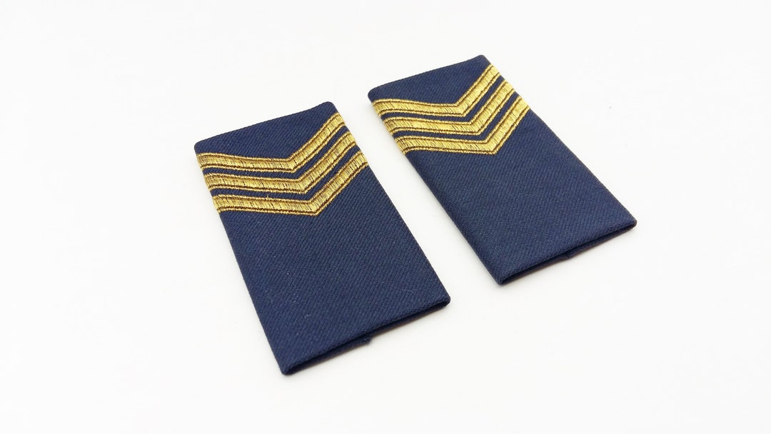 Navy, Sliding Loops, Shoulder Flaps, Blue / Gold, Embroidery, Military ...
