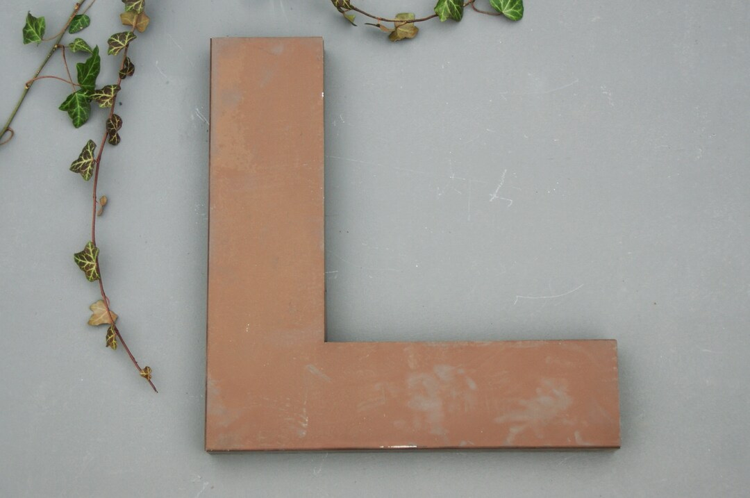 Large Letter L , Vintage Metal Letter, Advertising / Advertising ...