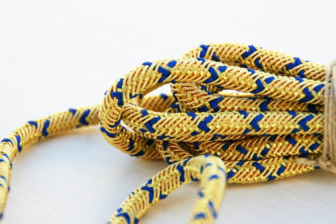 Thick Gold Uniform Cord Leonic, Gold Blue, 5 Mm, Heavy Cord, Gold Cord ...