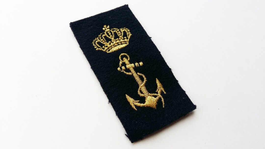 Crown, Anchor Gold Applique, Military Badge, Patch, Gold Embroidery ...
