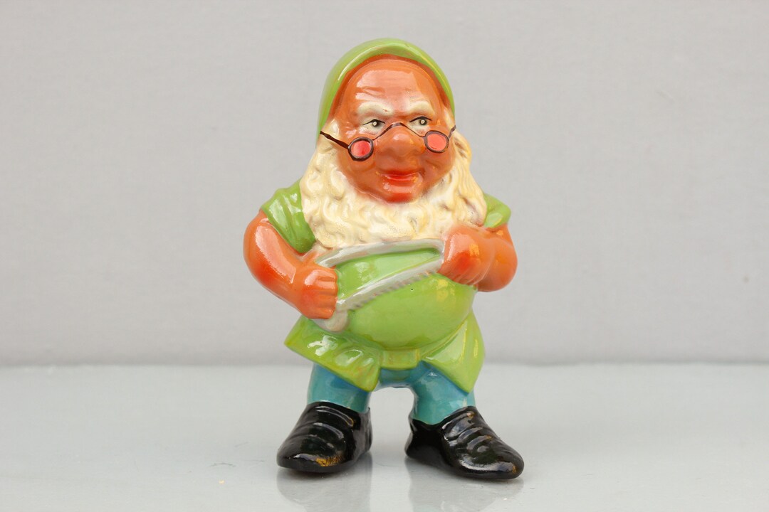 Ceramic Garden Gnome, Hertwig, Gnome, Dwarf With Saw, 90s, Vintage ...