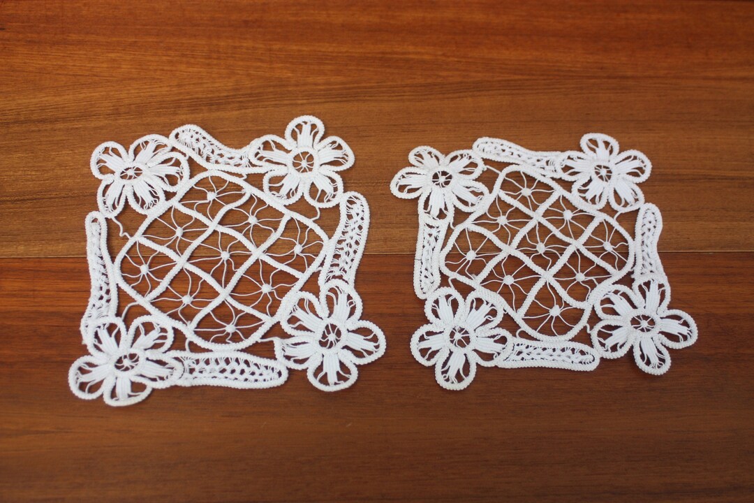 Old German Lace Lace, Set of Placecloths, Linen, Coasters, Crochet ...