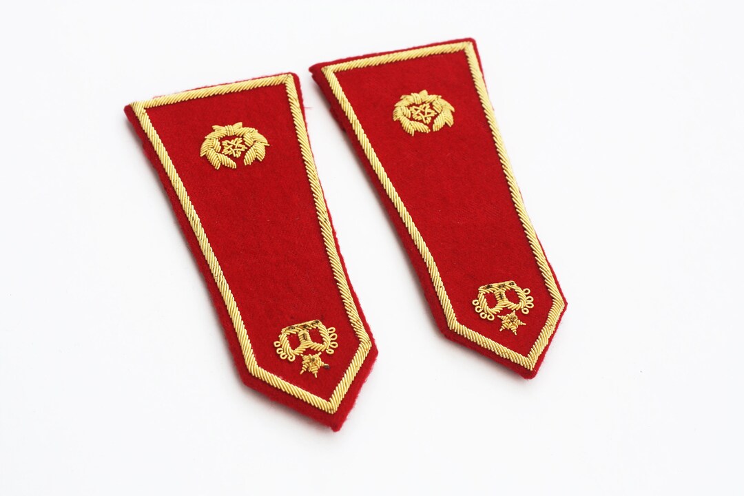 Epaulettes, Red, Gold, Shoulder Flaps, Uniform Accessories, Military ...