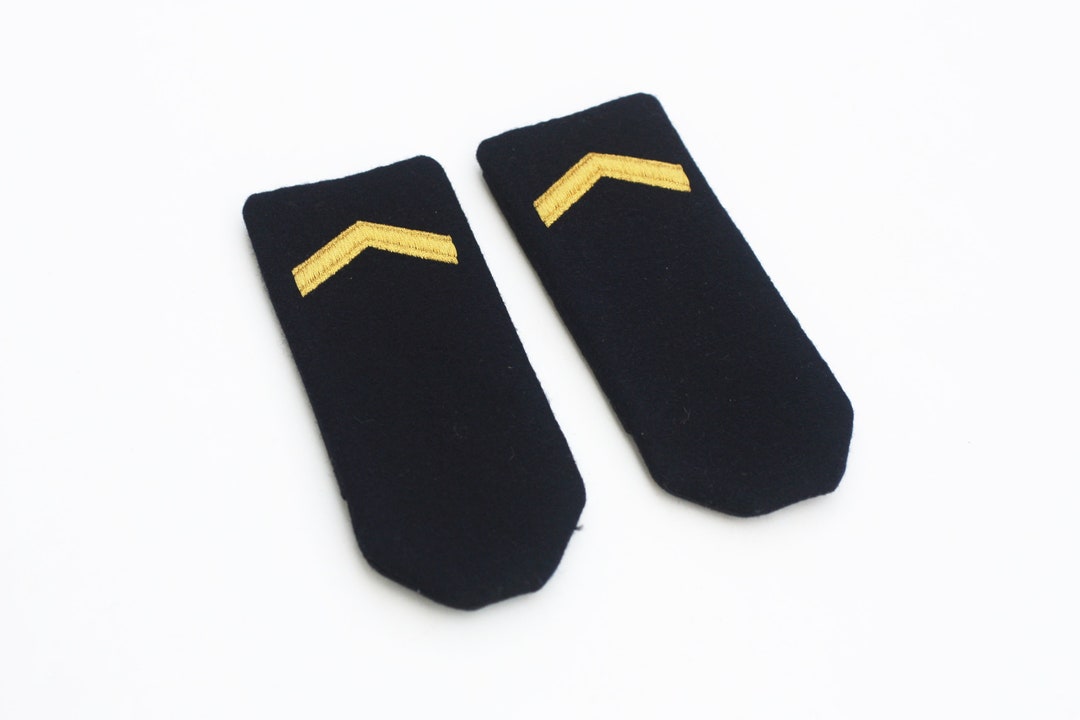 Navy Shoulder Pieces, Sliding Loops, Captain, Gold Embroidered ...