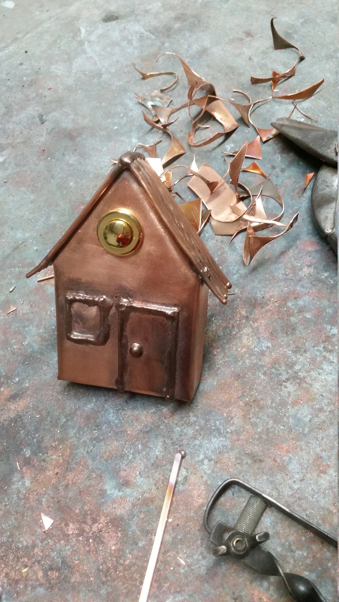 Bell Button, thatched Roof House Made of Real Copper, Doorbell, Gong ...