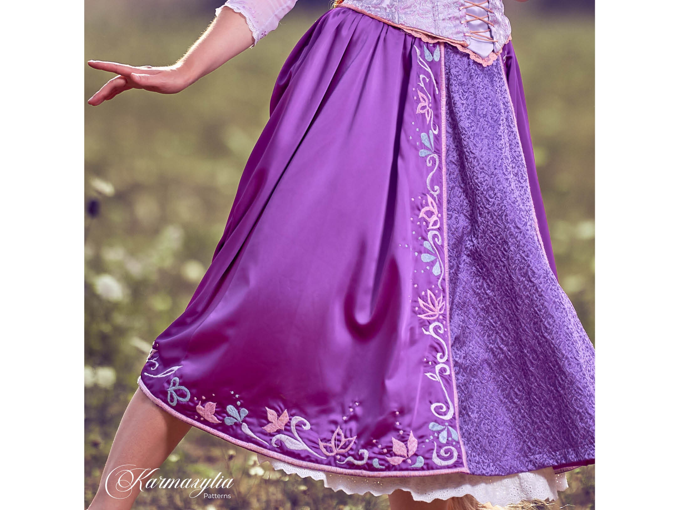 Hand Embroidery Pdf Pattern of Rapunzel's Skirt and Sleeves - Pdf ...