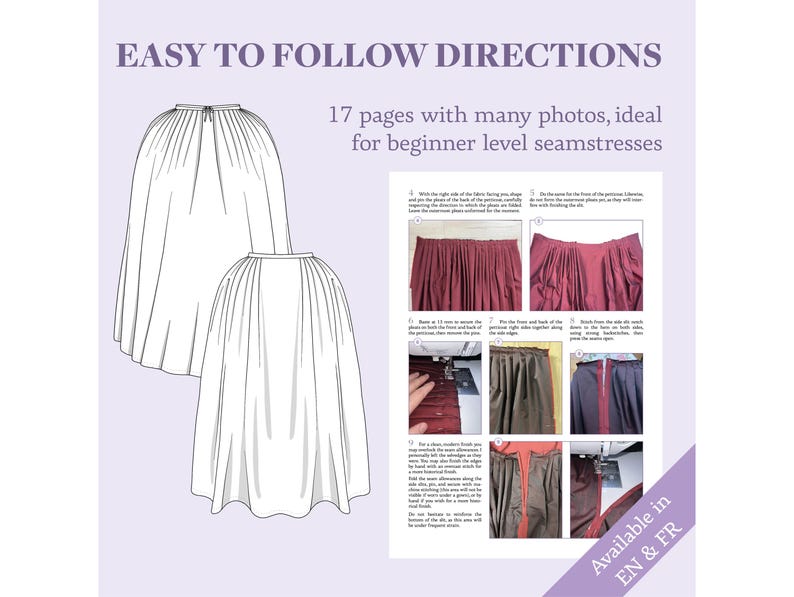 18th Century Petticoat for Rump Pattern - Ref Le Petit Jupon ...