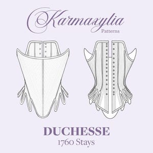 1760 Stays Pattern - Standard Sizes - Ref Duchesse - 18th Century ...