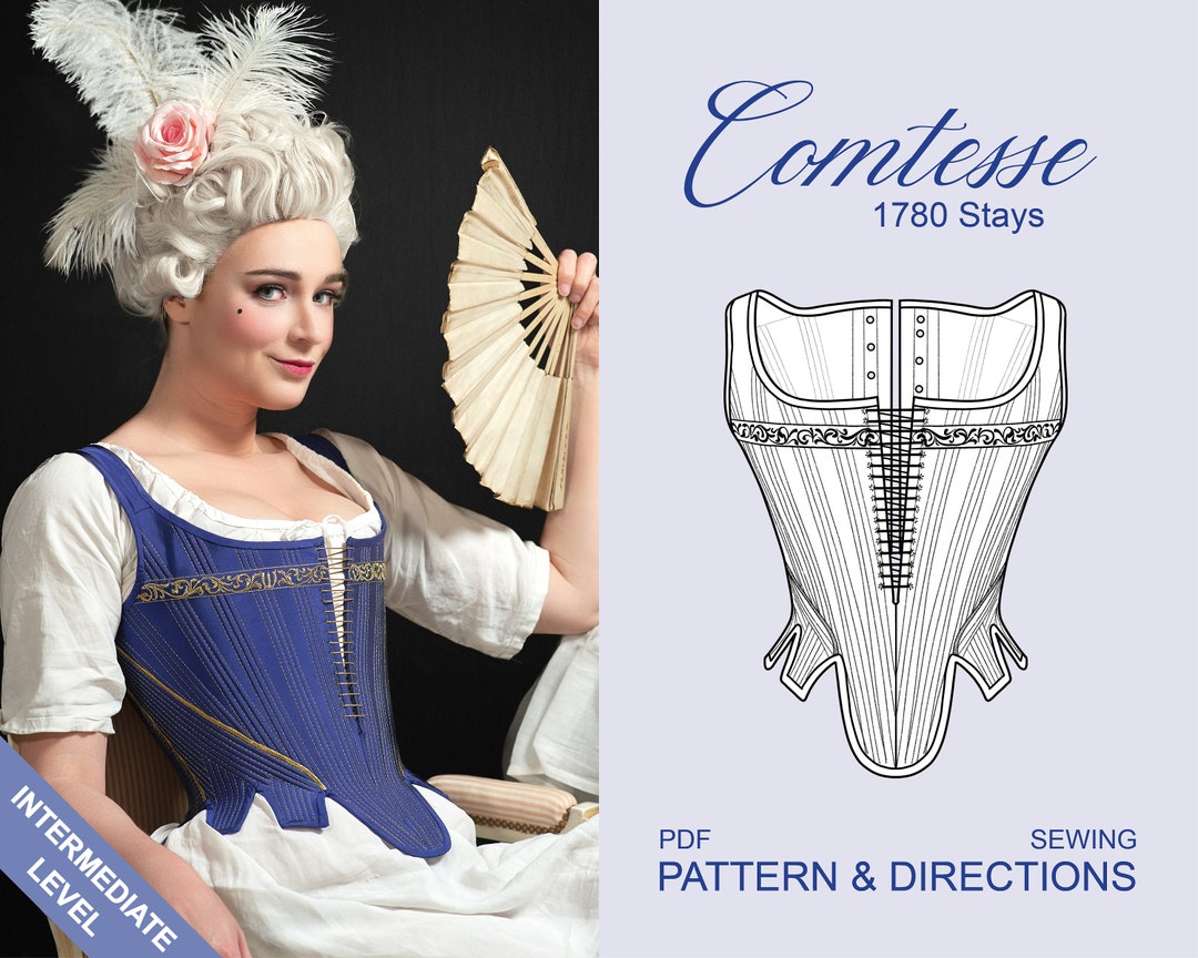 1780 Stays Pattern Standard Sizes Ref Comtesse 18th - Etsy