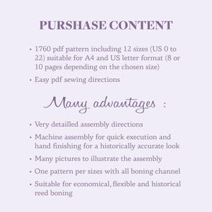 1760 Stays Pattern - Standard Sizes - Ref Duchesse - 18th Century ...