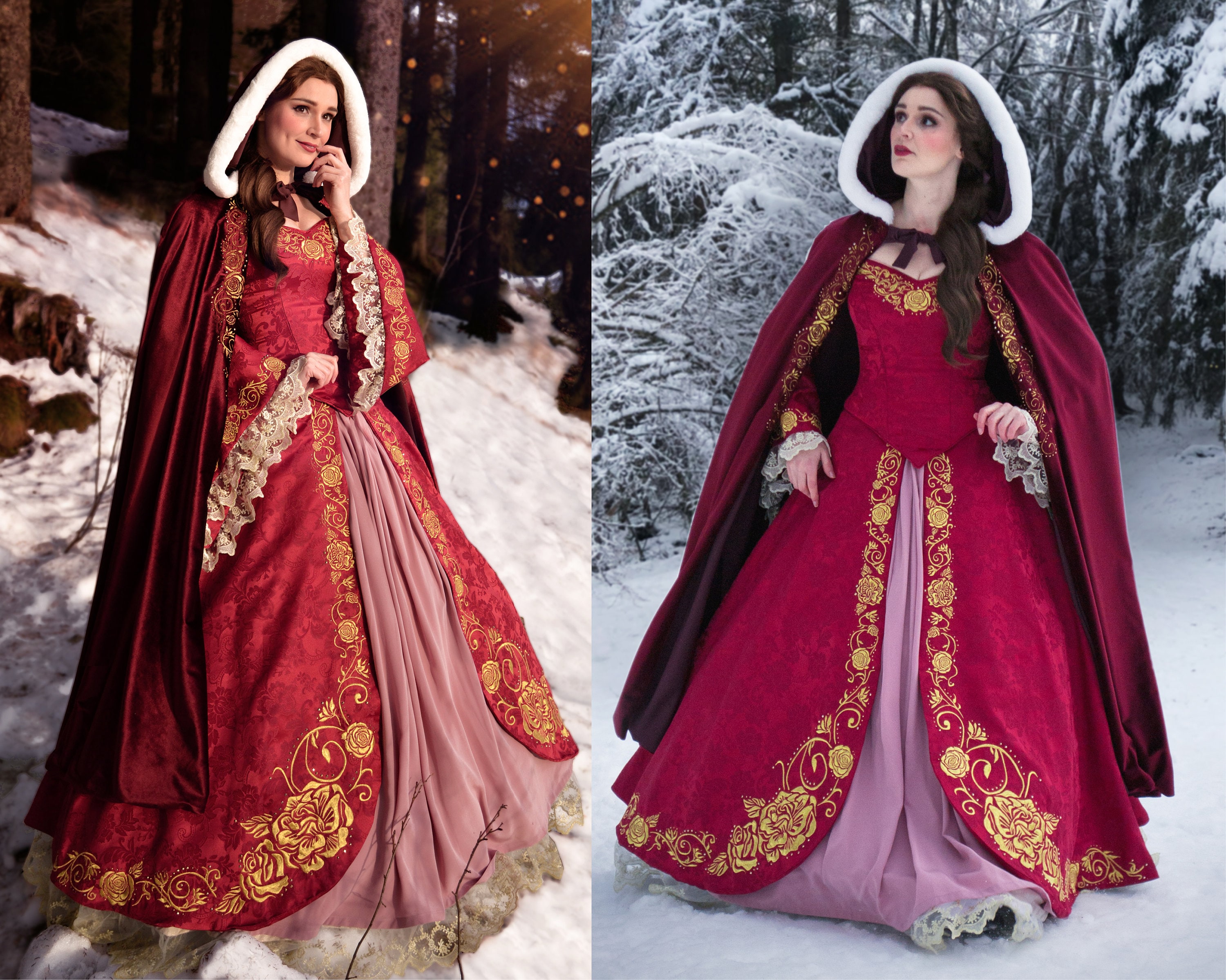 Winter Belle's Cloak Machine Embroidery Design Motif De | Etsy