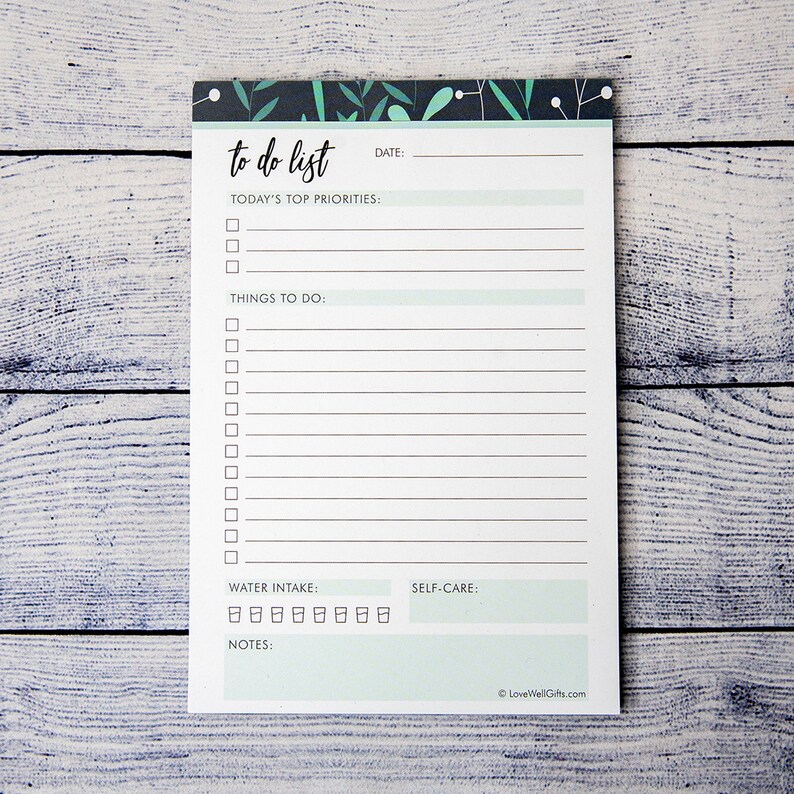 Large to Do List Notepad With Self Care Section 6 X - Etsy