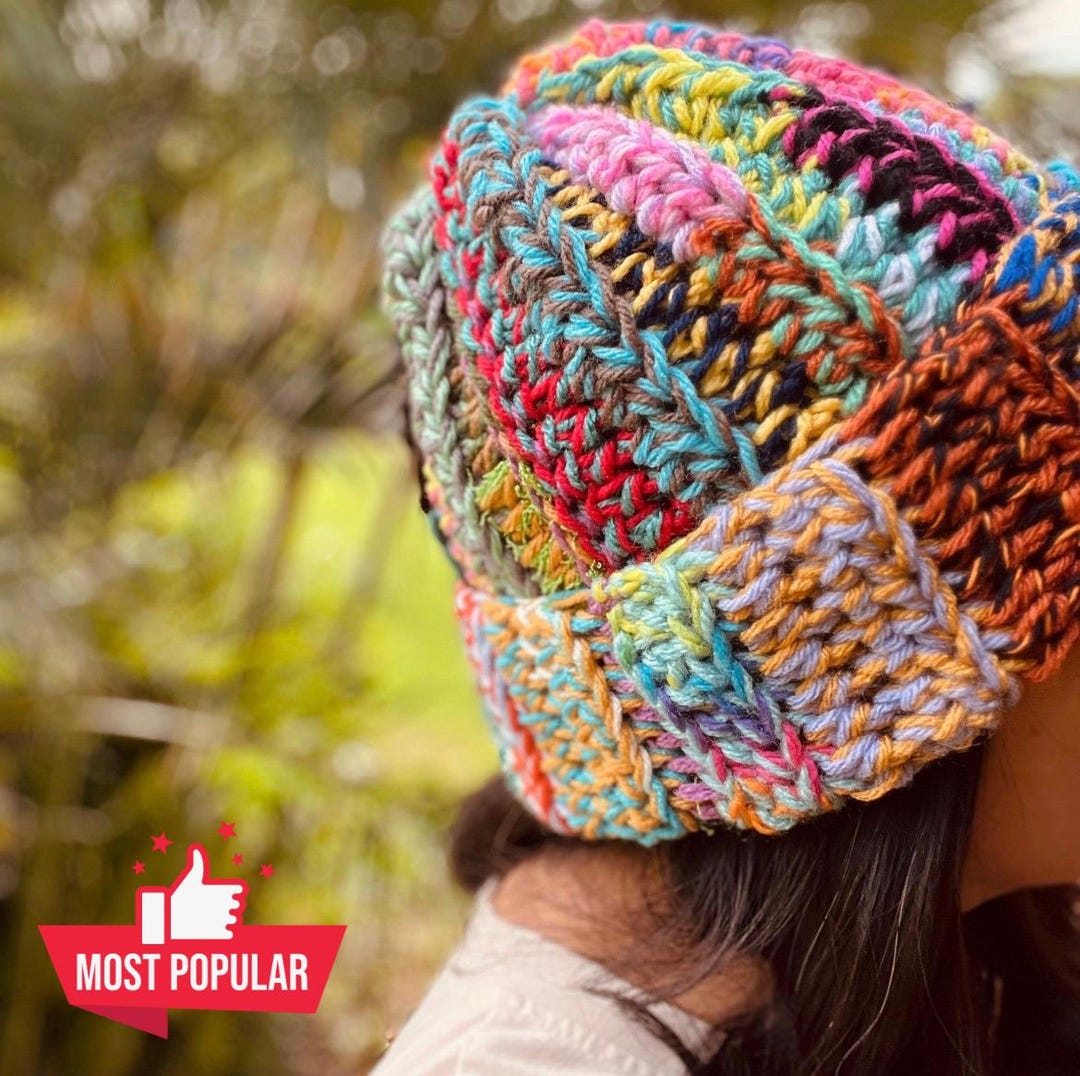 Scrap Beanie | Outdoorsy | Street Fashion | Chunky Hat | - Etsy