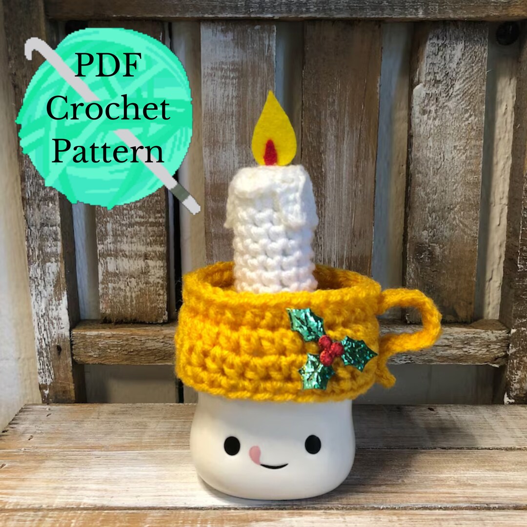 Crochet PDF Pattern | Marshmallow Mug Hat | Holiday Candle - Etsy