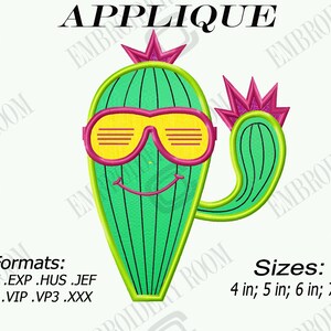 Cactus Applique Embroidery Design, Flower Applique Embroidery Design ...