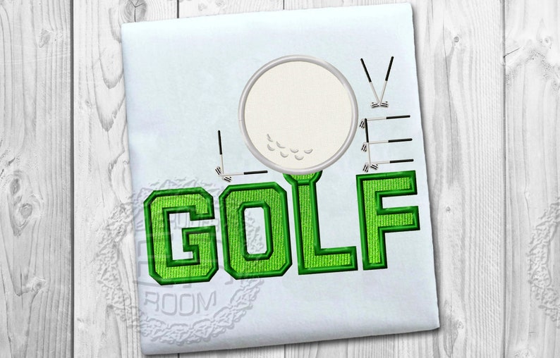 Golf Applique Embroidery Design Sport Applique Embroidery | Etsy