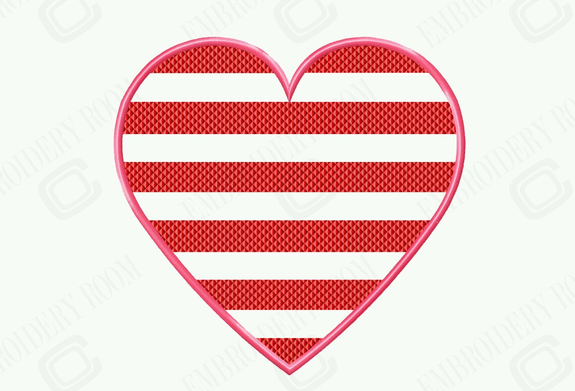 Heart Strip Embroidery Design Heart Embroidery Designs Shape - Etsy