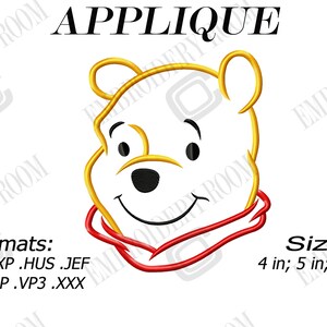 Bear Applique Embroidery Design: Cartoon Face (instant Download) - Etsy