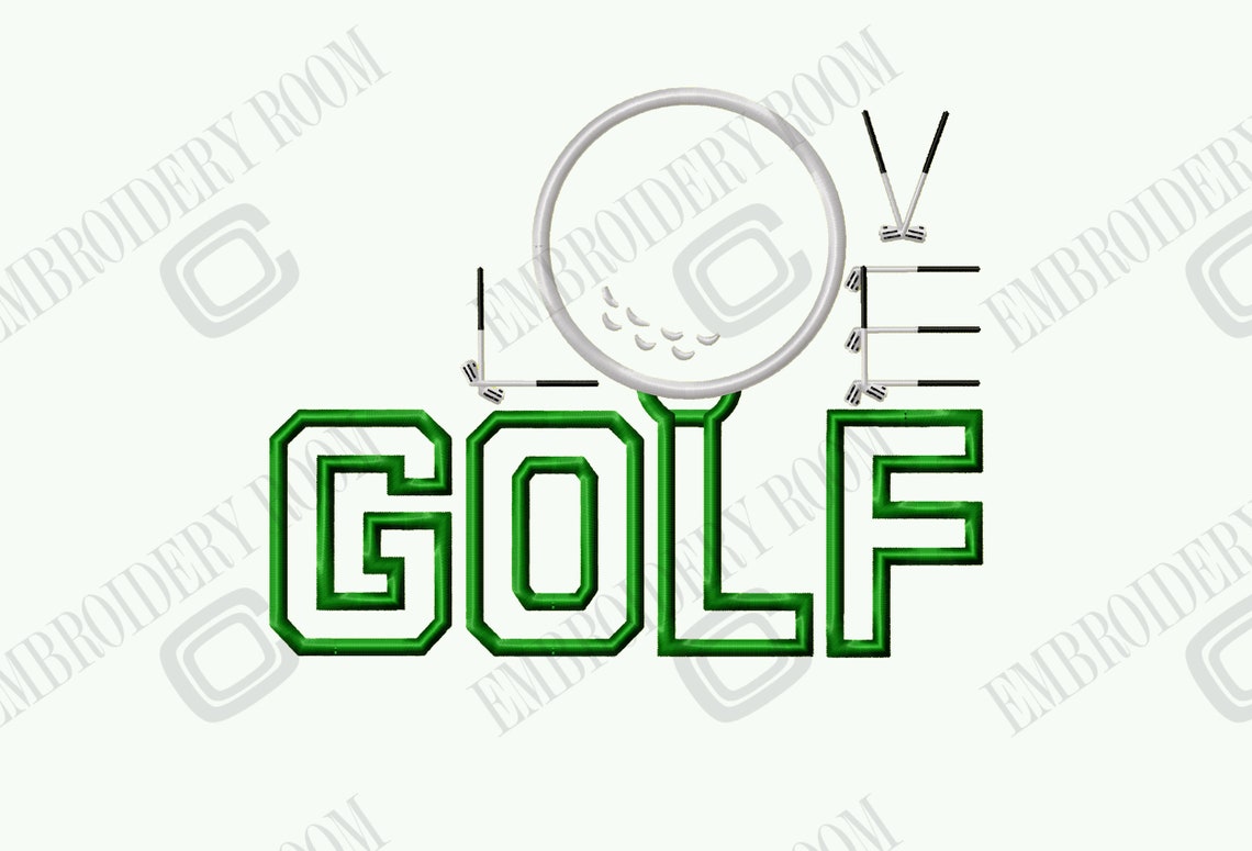 Golf Applique Embroidery Design Sport Applique Embroidery | Etsy