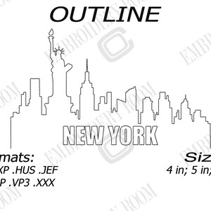 SET of 2 Designs. City Machine Embroidery Designs, NEW YORK Machine ...