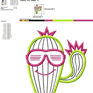 Cactus Applique Embroidery Design, Flower Applique Embroidery Design ...