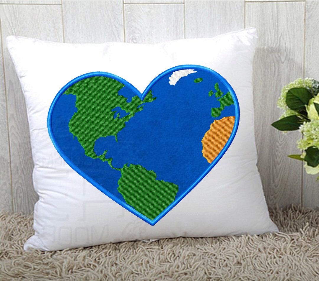 Heart Applique Embroidery Design, Earth Applique Embroidery Design ...