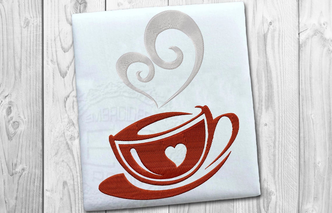 Cup of Love Embroidery Design Scent of Love Embroidery - Etsy