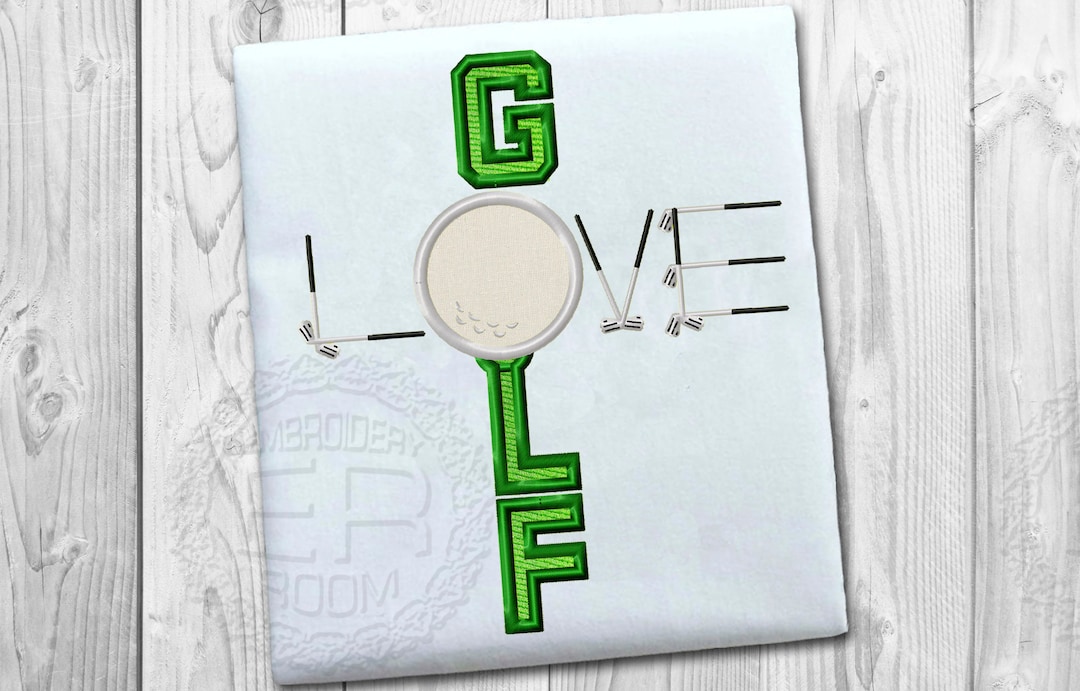 Golf Applique Embroidery Design, Sport Applique Embroidery Design ...